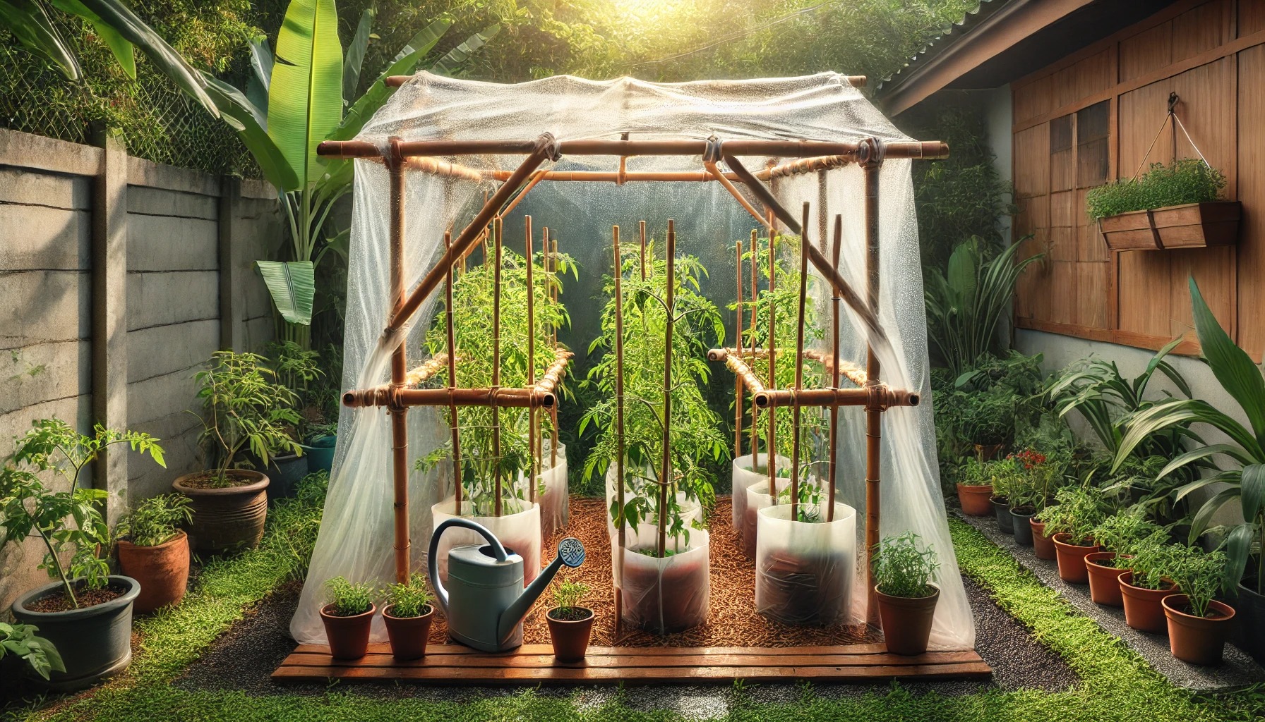 【家庭菜園】雨よけ自作で快適栽培｜竹やビニールで手軽にDIY